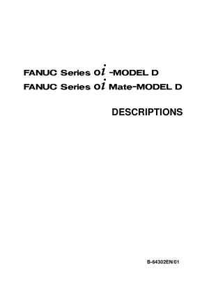Fanuc 0i MODEL D Description Manual 64302EN Pdf CNC Manual