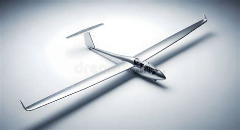 Sleek Silver Glider Aircraft With Long Wings And Cockpit On White