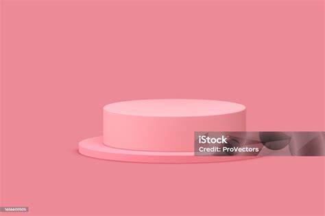 트렌디한 파스텔 핑크 3d 실린더 연단 받침대 모형 화장품 쇼 벡터 강단에 대한 스톡 벡터 아트 및 기타 이미지 강단 건설 플랫폼 공란 Istock