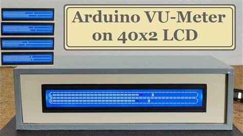diy big arduino vu meter on 40x2 lcd dispaly arduino audio equipment