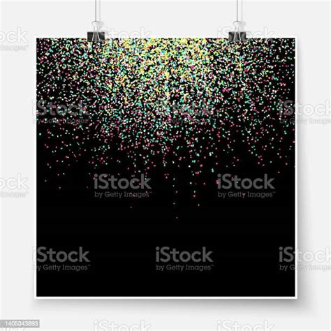 바인더 클립의 색종이 포스터 휴일 벡터 배경 축하 축제 우승 또는 카니발 개념 웹 디자인 창조적 인 프로젝트 또는 인쇄 된 제품을위한 다채로운 색종이 조각 복권에 대한 스톡