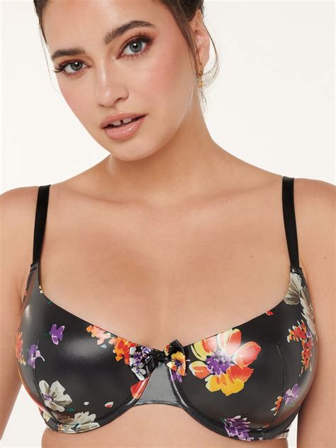 Night Blooms Padded Balconette Bra In Black And Multi Savage X Fenty