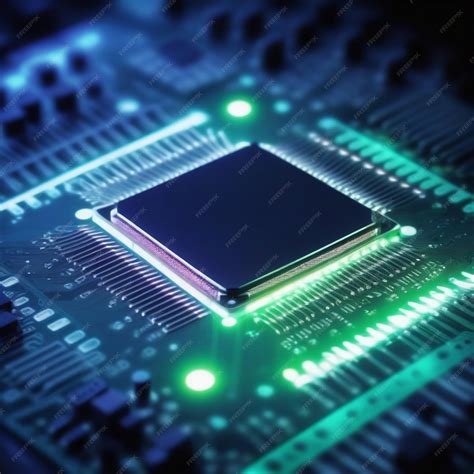 Premium Photo Integrated Microchip Circuit Board For Server Central Computer Processor