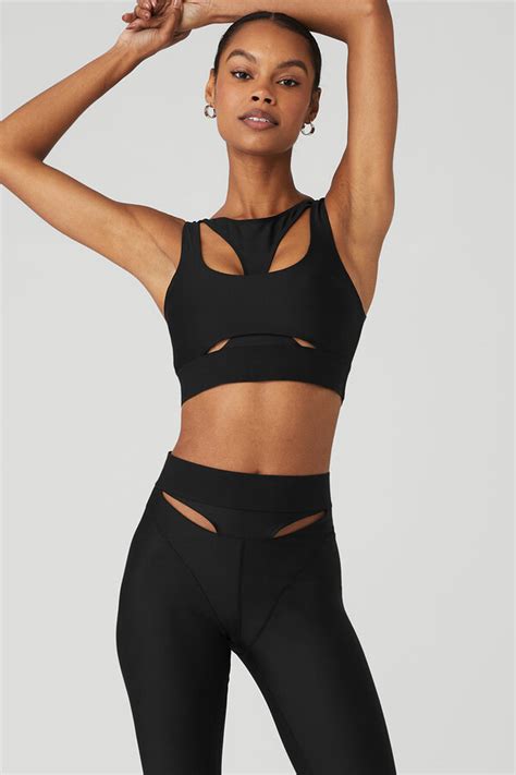 Alo Yoga Airlift Cutaway Bra In Black Size Xs Shopstyle