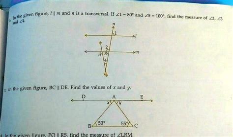 SOLVED In The Given Figure L M And N Is Transversal