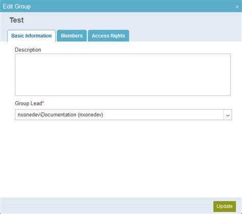 Edit Group Basic Information Tab Edit Group Basic Information Tab