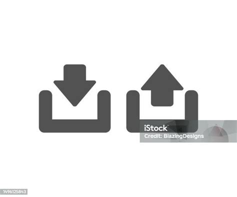 아이콘을 다운로드하고 업로드합니다 위아래 화살표 아이콘 디자인이 있는 버튼 다운로드 아이콘 벡터 디자인 및 일러스트레이션을 설정합니다 검은색에 대한 스톡 벡터 아트 및 기타