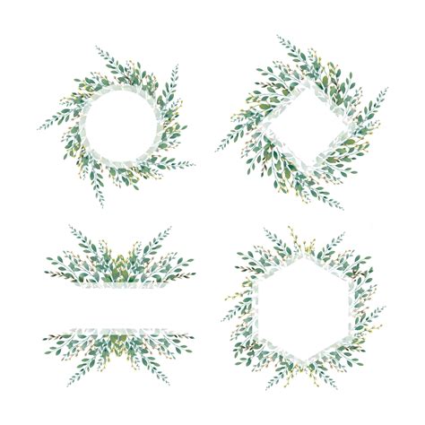 Premium Vector Set Of Leaf Frames