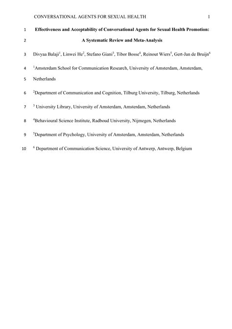 Pdf Effectiveness And Acceptability Of Conversational Agents For Sexual Health Promotion A