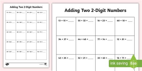 👉 Adding Two 2 Digit Numbers Teacher Made Twinkl