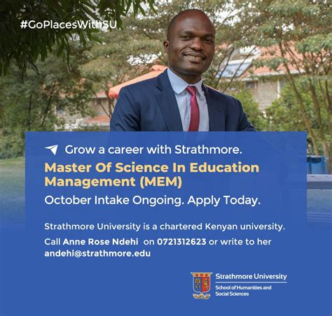 Strathmore University On Linkedin The Master Of Science In Education Management Is A 2 Year