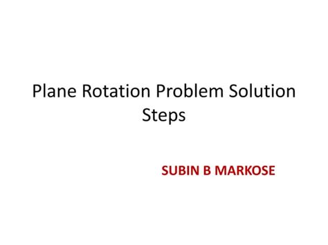 Plane Rotation Method Ppt