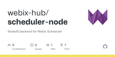 GitHub Webix Hub Scheduler Node NodeJS Backend For Webix Scheduler