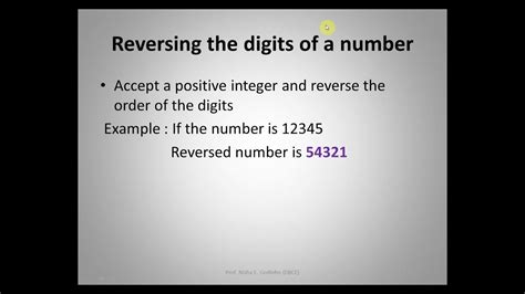 Writing The Algorithm For Reversing The Digits Of A Number And Also