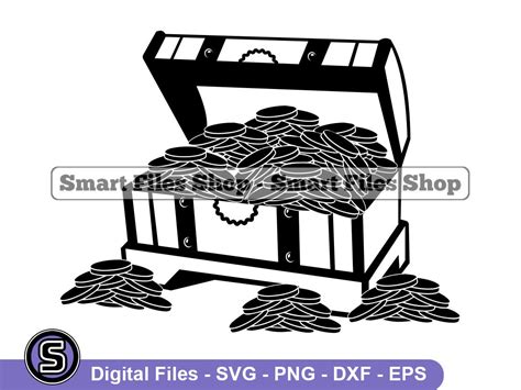 Treasure Chest Svg Treasure Svg Gold Coins Svg Treasure Etsy