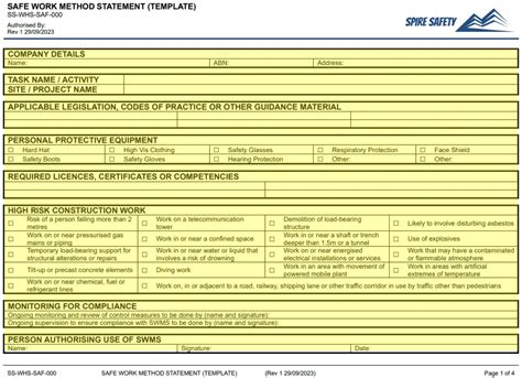 A Comprehensive Guide To Safe Work Method Statements