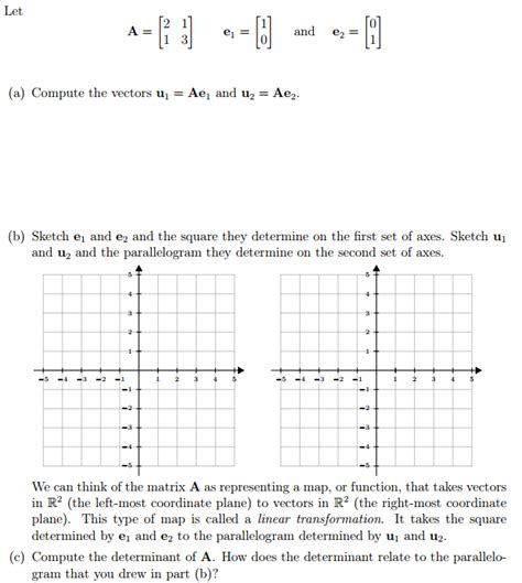 solved let a [2 1 1 3] e 1 [1 0] and e 2 [0 1]
