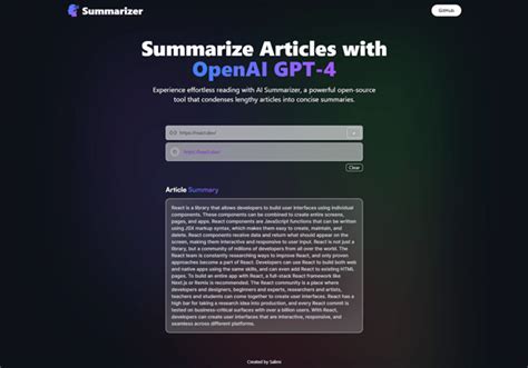 GitHub Salimi My Ai Summarizer This Is An App To Simplify Reading By Condensing Lengthy