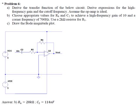 Solved Problem 6 Derive The Transfer Function Of The Chegg Com