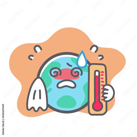 地球温暖化に関する地球のイラストセット Stock Vector Adobe Stock