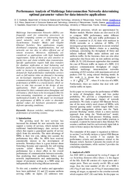 Pdf Performance Analysis Of Multistage Interconnection Networks