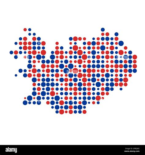 Iceland Map Silhouette Pixelated Generative Pattern Illustration Stock