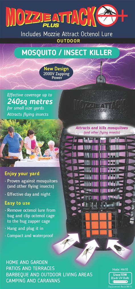 Mozzie Attack Plus Mosquito Zapper Bug Zappers And Replacement Globes
