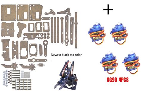 SG MG S Dof Unassembly Acrylic Mechanical Robot Manipulator Claw Kit For Arduino Robot Arm