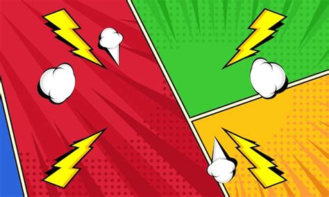 다채로운 만화 추상 만화 템플릿 배경 프리미엄 벡터