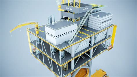 3d Model Tpl Tension Leg Oil Platform Turbosquid 2374531