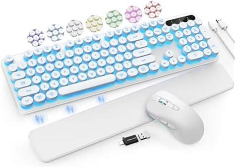Wireless Keyboard And Mouse Combo Light Up Letters Magnetic Wrist Rest