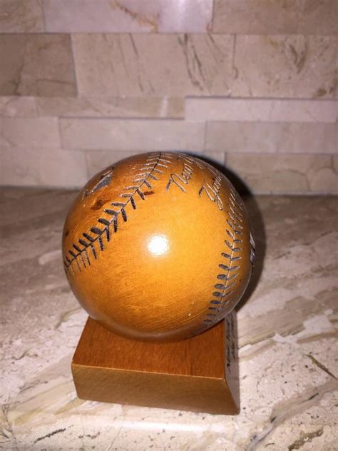 New York Yankees Laser Engraved Solid Wood Baseball Gridworks Inc