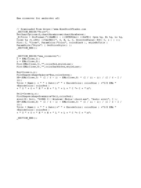 Ema Crossover For Amibroker Afl Pdf