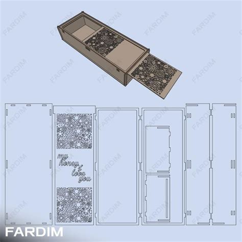 طرح لیزری جعبه کادوئی دانلود طرح