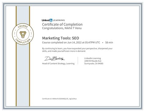 Nikhil T Venu On Linkedin Certificate Of Completion