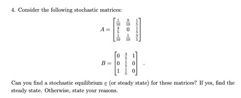 Solved Consider The Following Stochastic