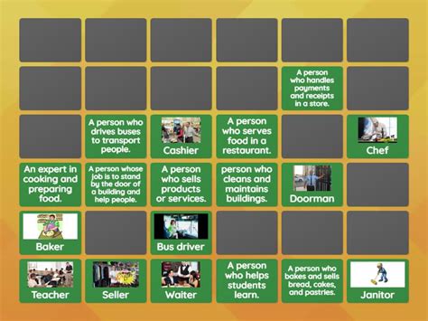 Occupations MEMORY GAME Matching Pairs