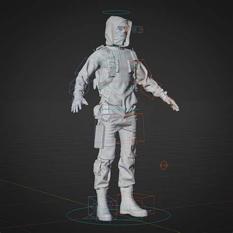 3d Model Cyberpunk Hacker Game Ready Character Model Vr Ar Low Poly Cgtrader