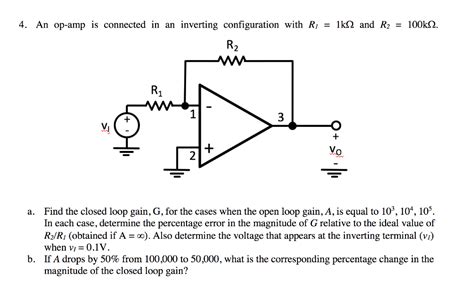 solved 4 an op amp is connected in an inverting