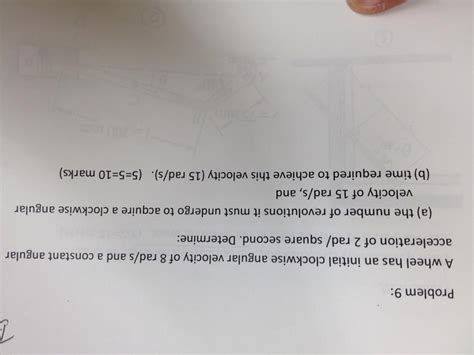 solved a wheel has an initial clockwise angular velocity of