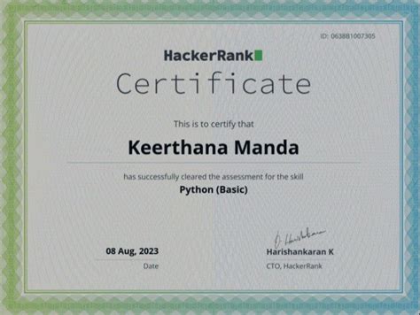 manda keerthana on linkedin python basics certified