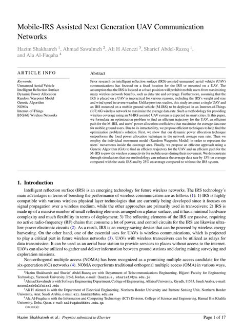 Pdf Mobile Irs Assisted Next Generation Uav Communication Networks