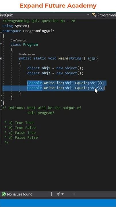 Solution For Programming Quiz Questions Q70 Expand Future Academy