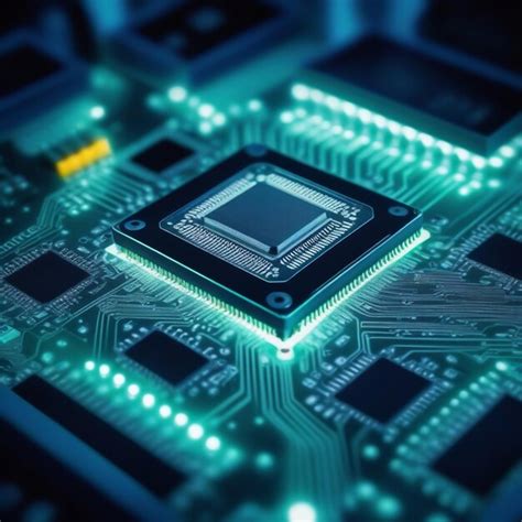 Premium Photo Integrated Microchip Circuit Board For Server Central