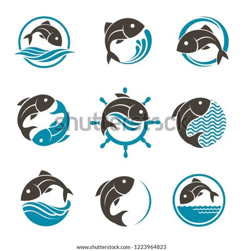 물결이 있는 추상 물고기 모양 스톡 벡터로열티 프리 1223964823