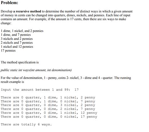 problem develop a recursive method to determine the