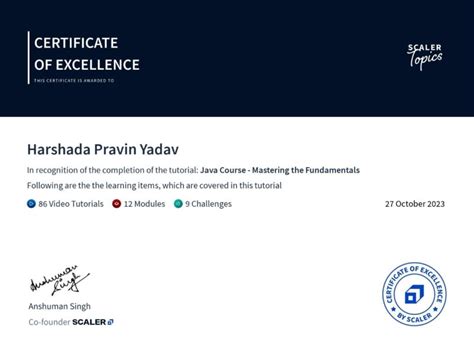 Completed Java Course With 86 Videos 12 Modules And 9 Challenges Harshada Yadav Posted On
