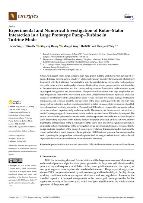 pdf experimental and numerical investigation of rotor stator