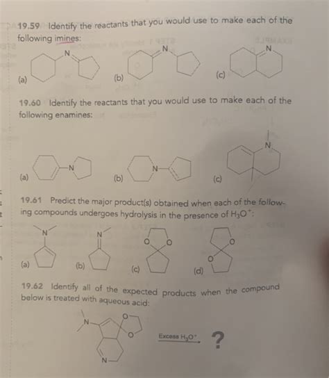 solved 19 59 identify the reactants that you would use to