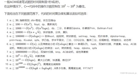 由数据范围反推算法复杂度以及算法内容 csdn博客